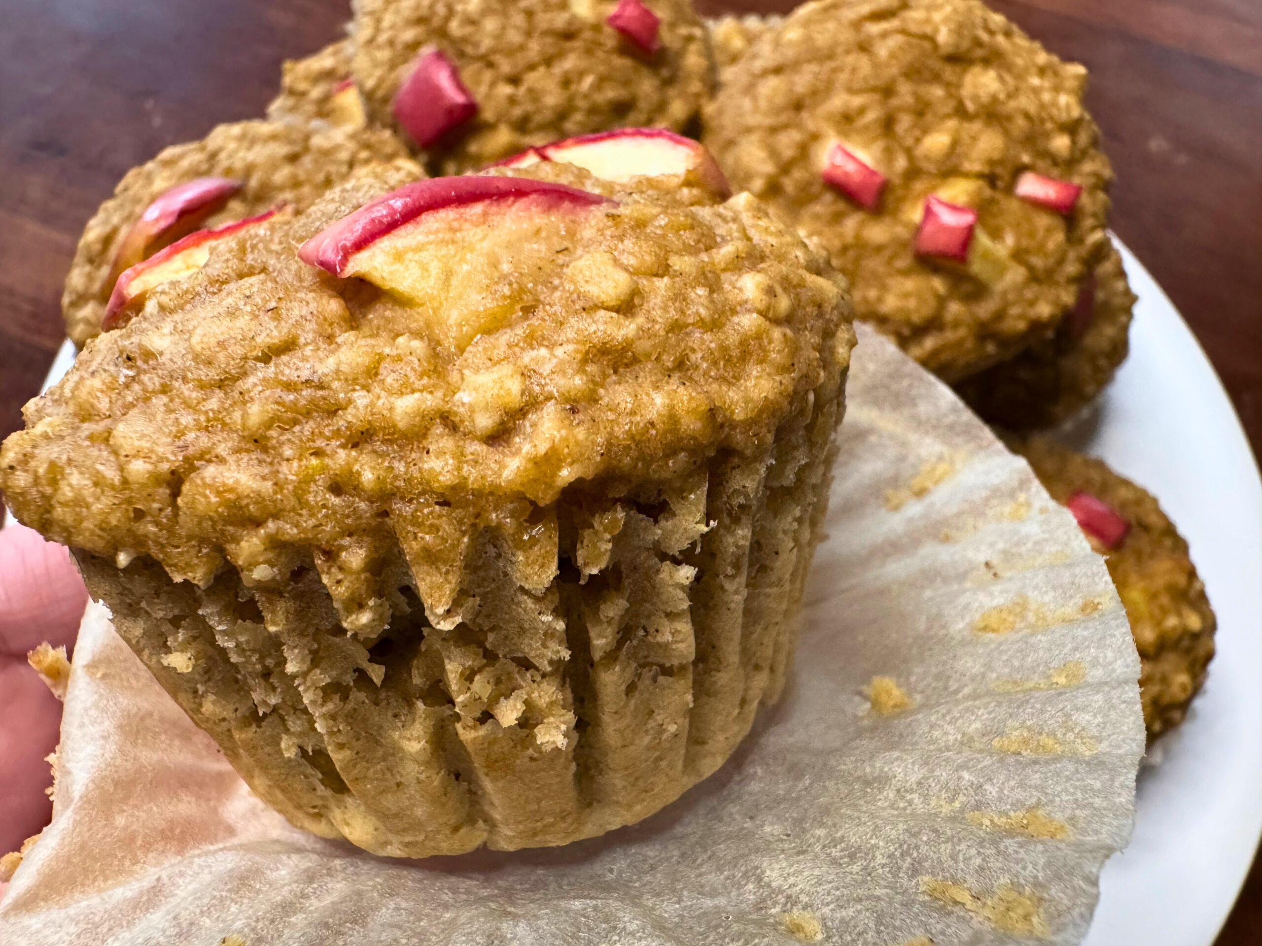 Triple Apple Oatmeal Muffins