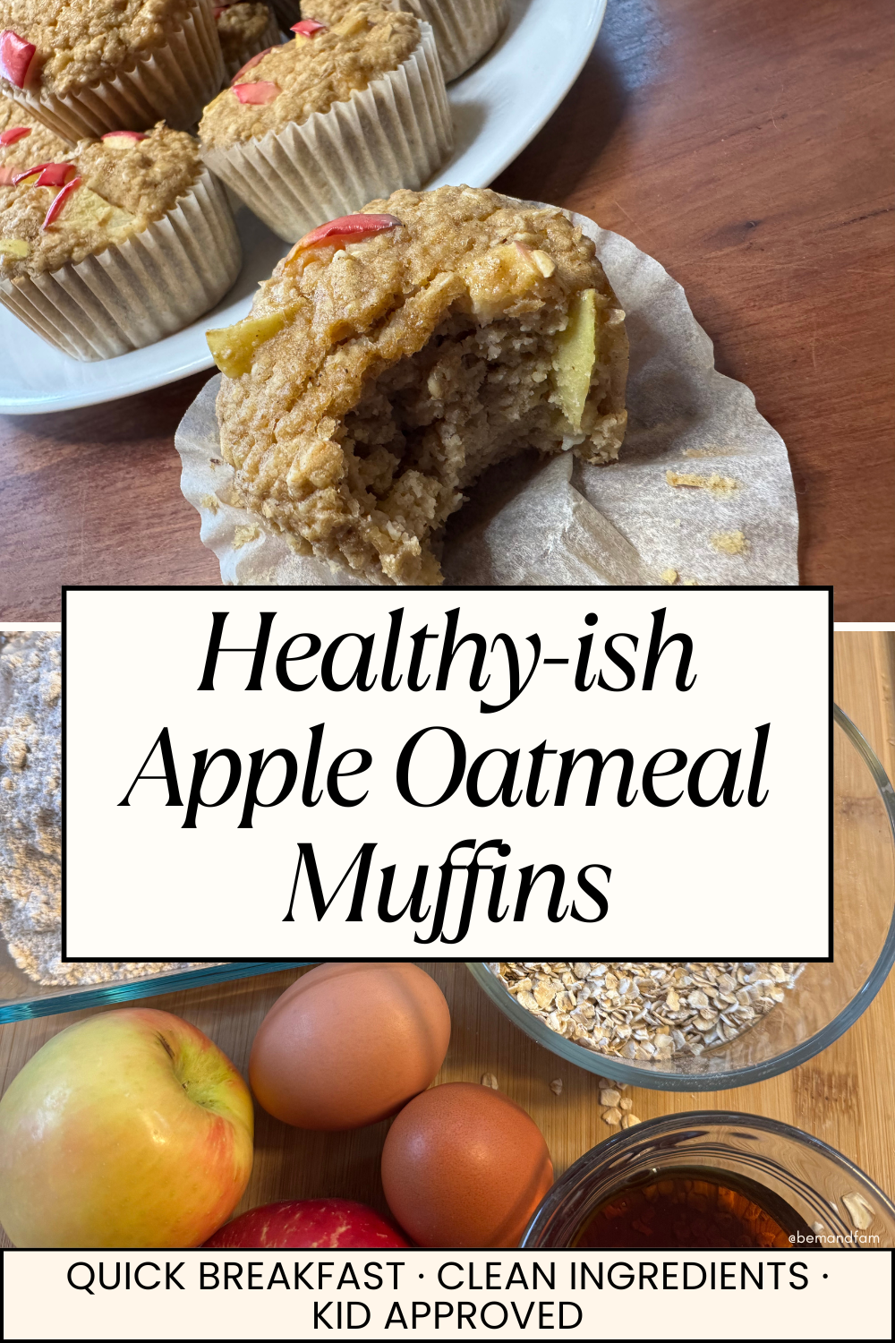 Triple Apple Oatmeal Muffins